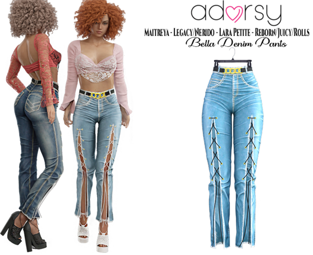Second Life Marketplace Bella Denim Pants Maitreya Denim Pants Legacy Denim Pants Nerido